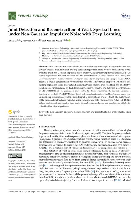 pdf joint detection and reconstruction of weak spectral lines under