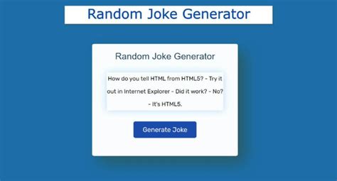 Random Joke Generator Using Javascript And Api