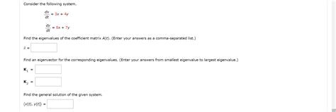 Solved Consider The Following System Dtdx X Ydtdy X Y Chegg