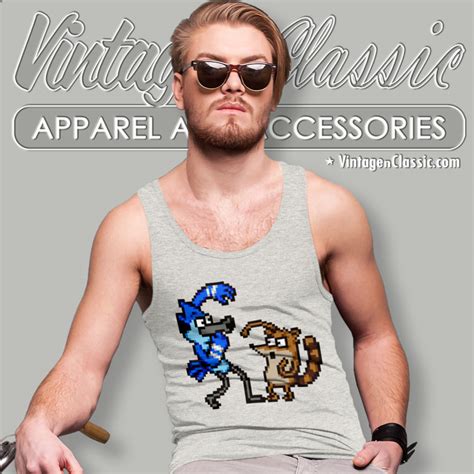 Regular Show Shirt Pixel Mordecai And Rigby Vintagenclassic Tee