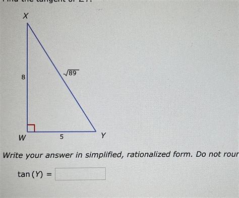 Answered X 8 W 89 5 Y Write Your Answer In Simplified Rationalized