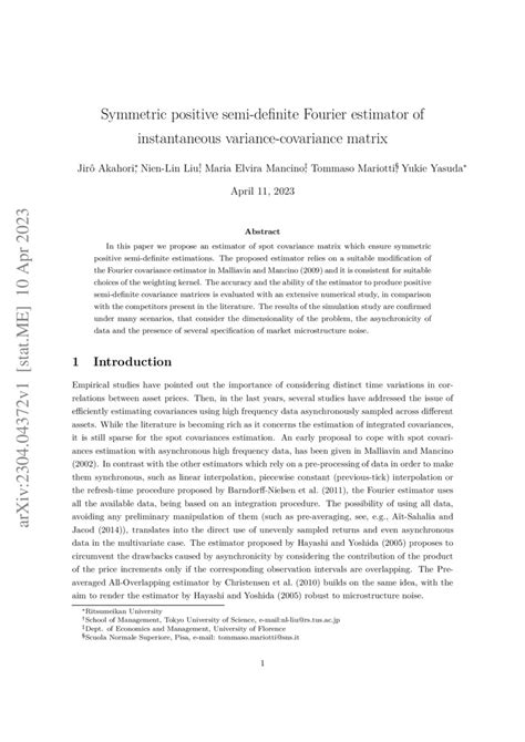 Symmetric Positive Semi Definite Fourier Estimator Of Instantaneous