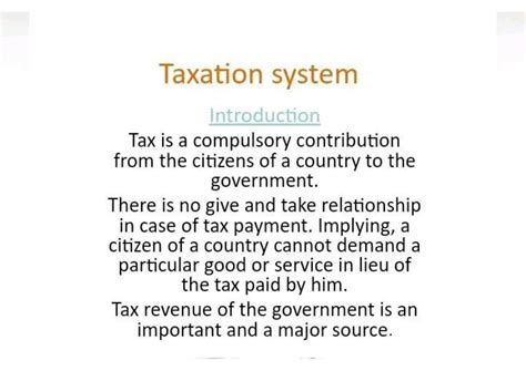 Solution Taxation System Definition Purposes And Importance Studypool