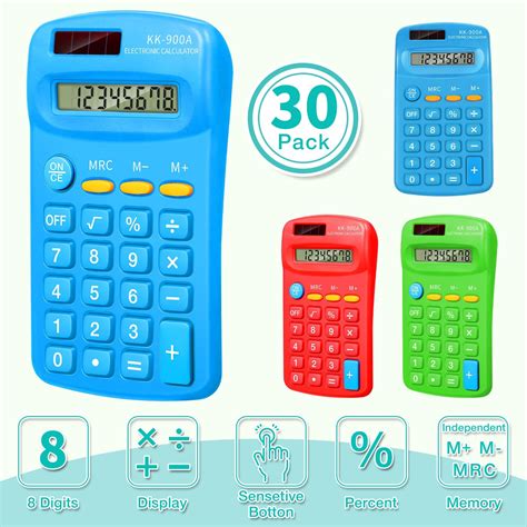 30 Pack Pocket Calculator Small Battery Powered