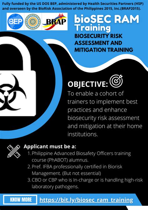 Biosecurity Risk Assessment And Mitigation Training Biorisk Association Of The Philippines