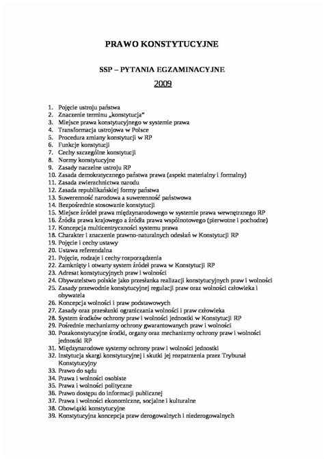 Prawo Konstytucyjne Egzamin Notatek Pl