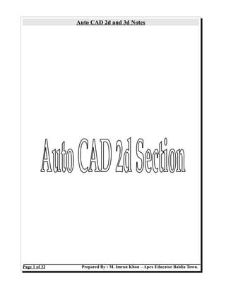 Auto CAD Notes PDF