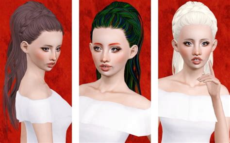 Braided Babe Hairstyle Skysims 176 Retextured By Beaverhausen Sims 3 Hairs