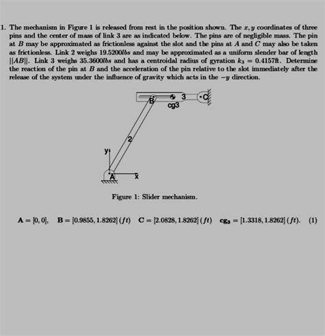 Solved The Mechanism In Figure Is Released From Rest In Chegg