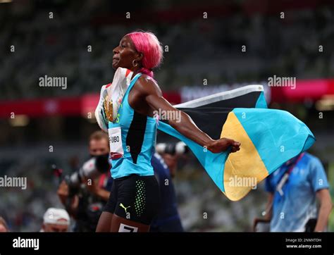 Bahamas Miller Uibo Shaunae Celebrates After Winning The Womens 400m