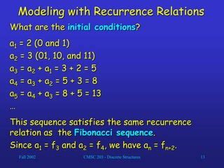 Recurrence Relations For Discrete Mathematics PPT