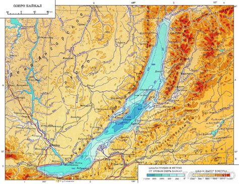 Карта схема озера байкал