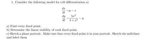 Solved Consider The Following Model For Cell Chegg