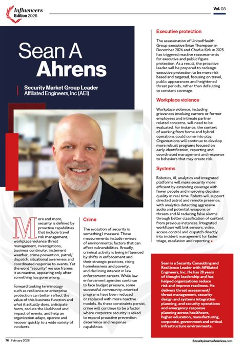 Influencers Edition 2026 Vol 03 Of Security Journal Americas Sean