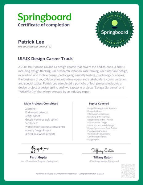 Patrick Lee On Linkedin Uiux Uidesign Uxdesign Uiuxdesign Springboard Availableforwork