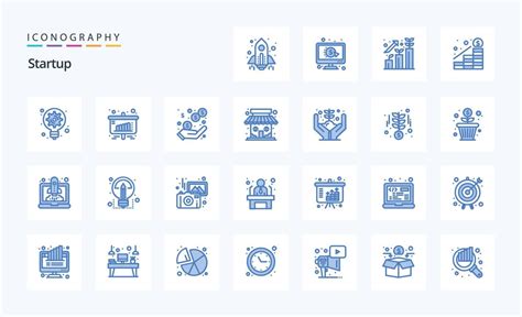 Startup Blue Icon Pack Vector Art At Vecteezy