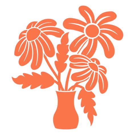 Diseño Png Y Svg De Diseño De Florero Naranja Para Camisetas