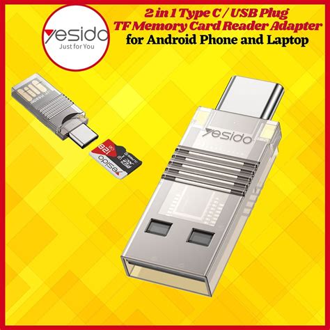【6monthswarranty】yesido Gs21 2 In 1 Type Cusb Plug Tf Memory Card