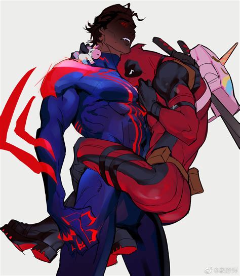 Deadpool Miguel O Hara And Spider Man Marvel And 4 More Drawn By