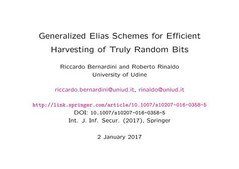 Pdf Generalized Elias Schemes For Truly Random Bits Dokumen Tips