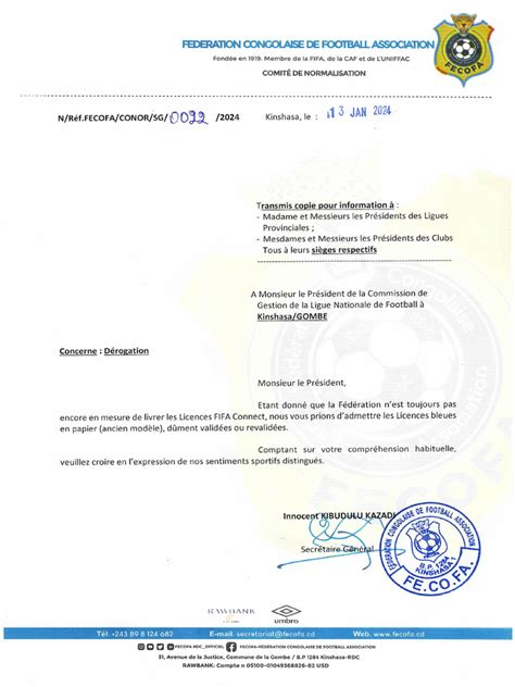 Lettre De Dérogation Pdf