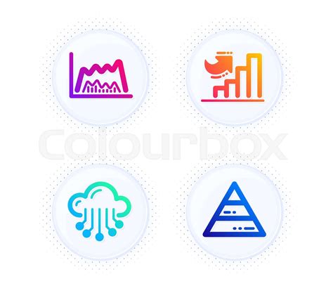 Trade Chart Cloud Storage And Growth Chart Icons Set Market Data Data Service Diagram Graph