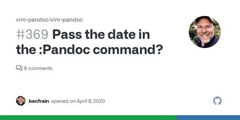 Pass The Date In The Pandoc Command · Issue 369 · Vim Pandocvim