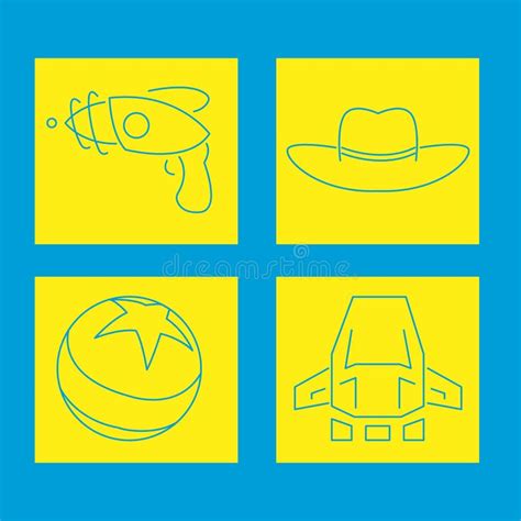 Paquete De Iconos De Historias De Juguete De 4 Contornos Animados