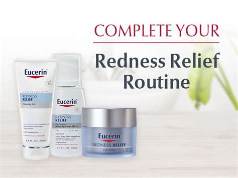 Eucerin Redness Relief Day Lotion And Cleansing Gel สูตรลดรอยแดงและรอย