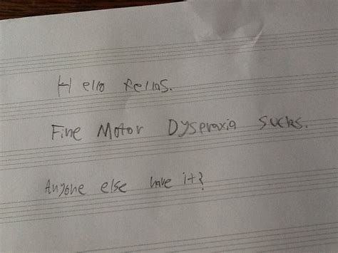 Fine Motor Dyspraxia Handwriting