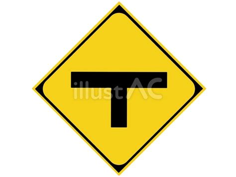 Free Vectors T Shaped Road Intersection Warning Sign