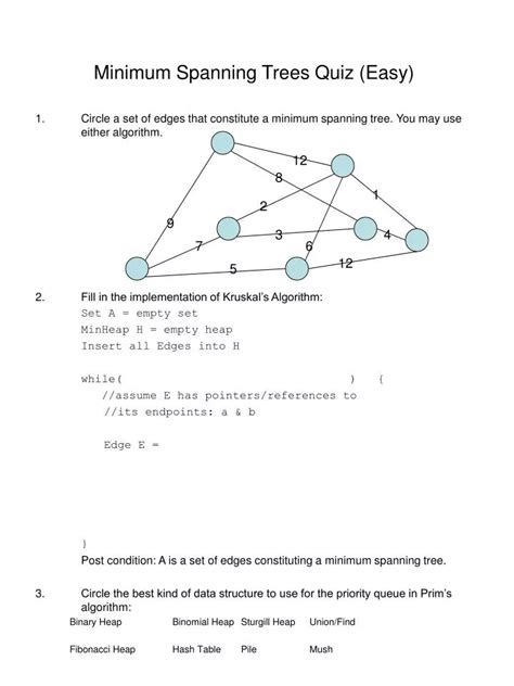 Ppt Minimum Spanning Trees Quiz Easy Powerpoint Presentation Free Download Id5644497