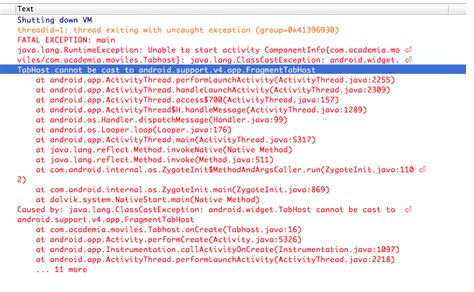 Java Android Android Widget Tabhost Cannot Be Cast To Android