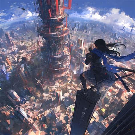 Premium Photo Exciting Urban Skyline Action Hero Style