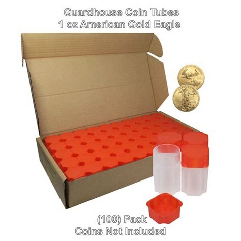 American Gold Eagle 1oz Square Coin Tubes By Guardhouse 50 Pk