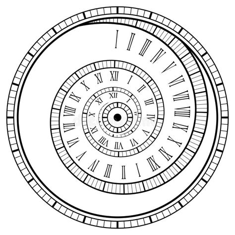 Spiral Roman Numeral Clock Time Line Stock Vector Illustration Of
