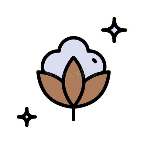 Cotton Color Icon Flower Plant Fiber Fabric Concept Vector