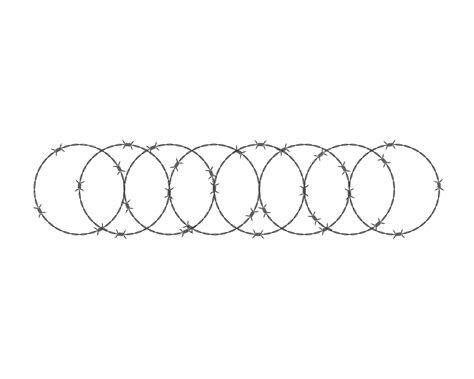 Barbed Wire Vector Illustration Barbed Line Security Vector Barbed