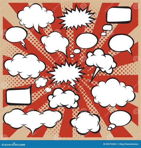 Vector Set Of Comic Speech Bubbles In Pop Art Style Stock Vector