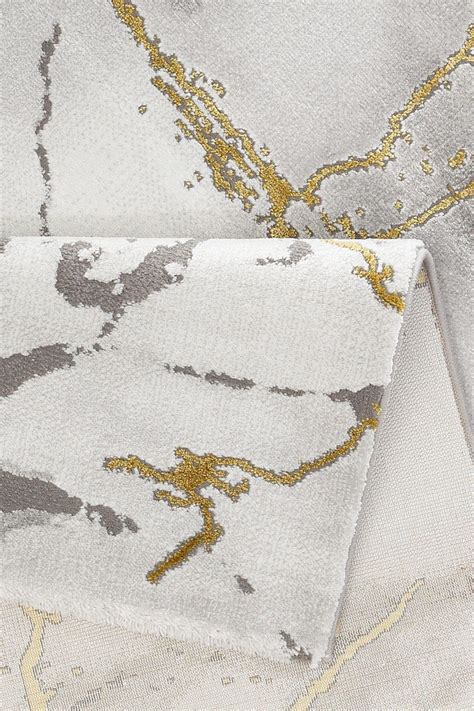Covor Juliet Cu Aspect De Marmura Gri Auriu 140x200 Cm Lunahomero