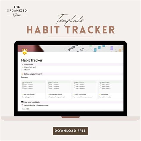 Habit Tracker Notion Template Habit Tracker Tracker Free Notions