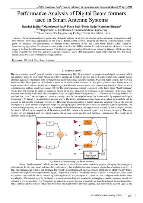 Pdf Performance Analysis Of Digital Beamformers Used In Smart Antenna