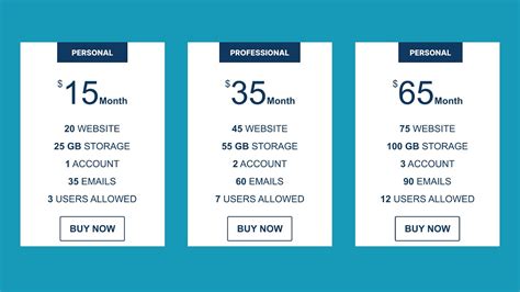 Responsive Pricing Table Using Html And Css Youtube