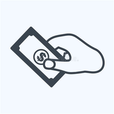 Icon Holding Money Suitable For Hand Actions Symbol Glyph Style Simple Design Editable