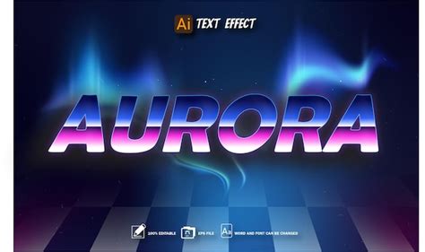 Premium Vector Aurora Text Style Editable Text Effect Eps File