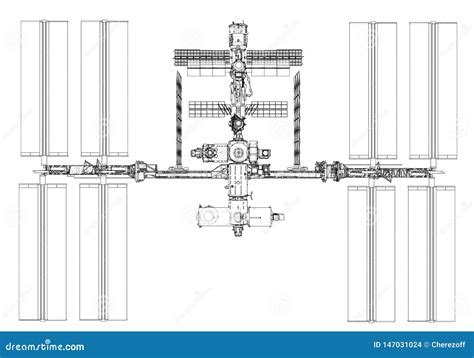 Esquema Internacional De La Estaci n Espacial Vector Ilustración del