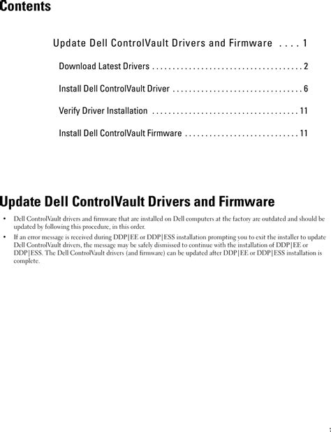 Dell Data Protection Encryption Update Controlvault Drivers And Firmware User Manual Control