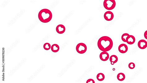 Red Love Heart Icon Floating Heart Emoticon Shape Random Dynamic