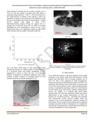 Preparation Of Mixed Phase Anatase Rutile TiO2 Nanopowder By Simple Sol Gel Method PDF