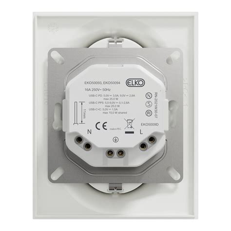 ELKO One Dobbelstikk x USB C PD lader Koblingsmateriell tilbehør kobber Onninen AS